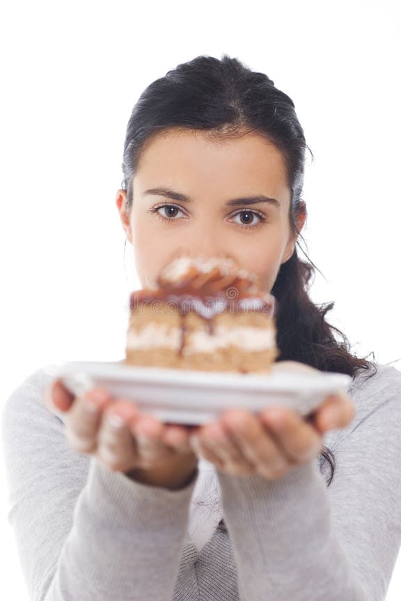 Giving piece of cake stock photo. Image of piece, dessert - 8394874