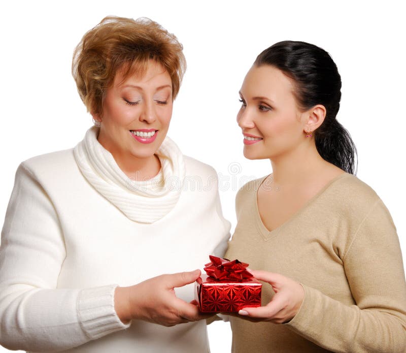 Giving a present stock image. Image of adult, beautiful - 4209199