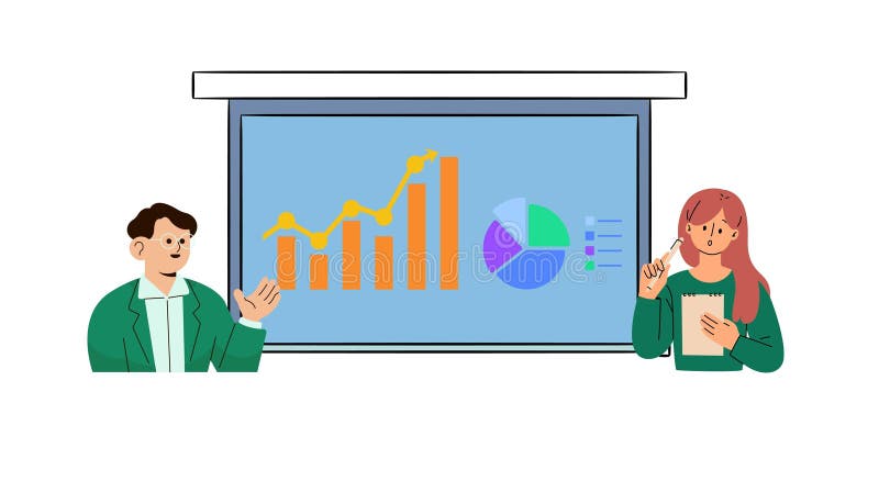 Giving Presentation in Office Stock Vector - Illustration of office ...