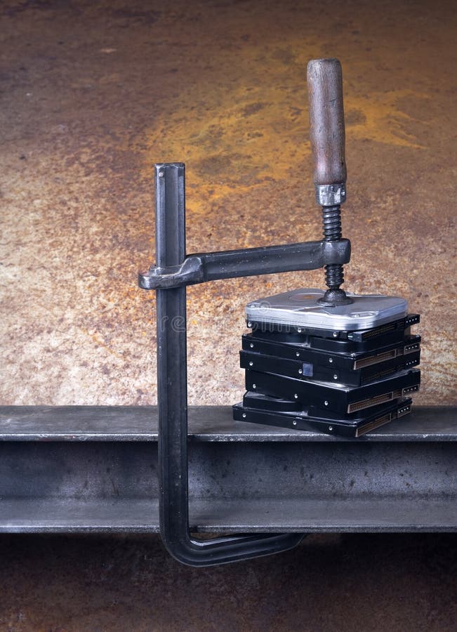 Giving Pressure To Hard Drives Stock Photo - Image of vise, rust: 21388188