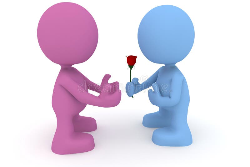 Giving a Rose stock illustration. Illustration of girl - 17778041