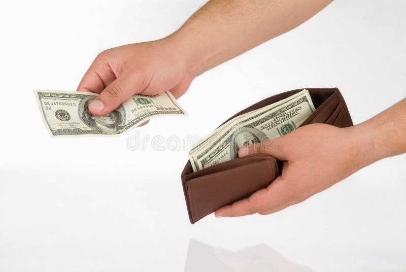 Giving some Cash stock photo. Image of wallet, brown, american - 5871994