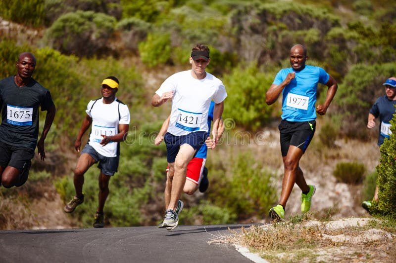 You Can See Who Trained Hard and Who Didnt. a Young Man Running Ahead ...