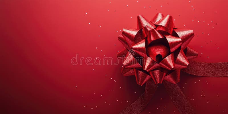 Giving Tuesday Concept with Red Bow on Red Background for Festive ...