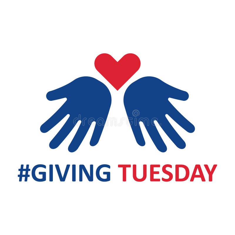 Giving Tuesday. Helping Hand with Heart Shape Stock Vector ...