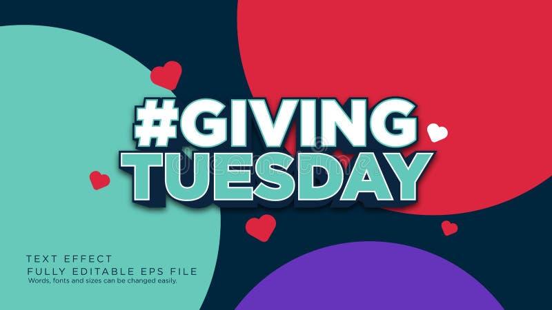 Giving Tuesday Text Effect Font Type Stock Illustration - Illustration ...