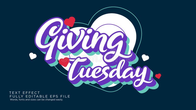 Giving Tuesday Text Effect Font Type Script Stock Illustration ...