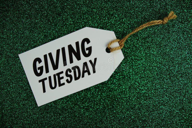 Giving Tuesday Text Message on Paper Tag with Space for Copy Background ...
