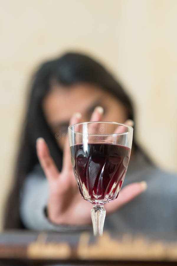 Refusing alcohol stock image. Image of abuse, denial - 213737883