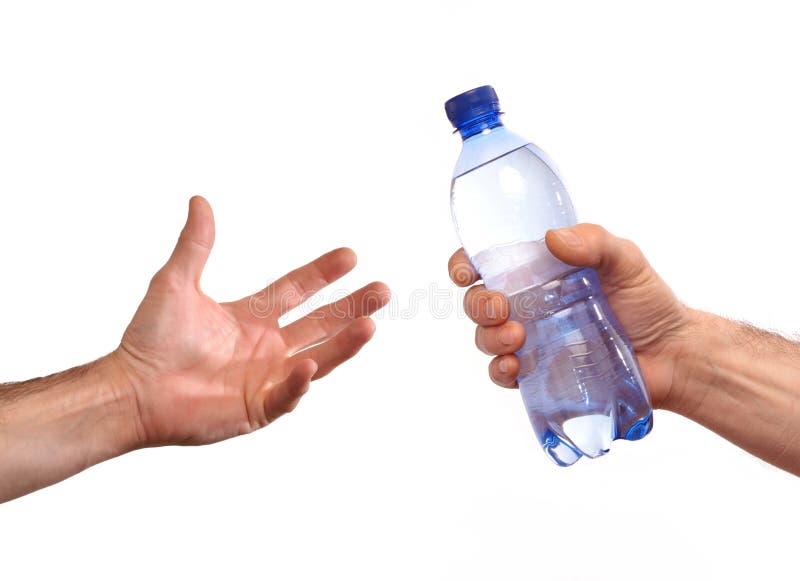 Giving water bottle stock image. Image of noble, solidarity - 53671863