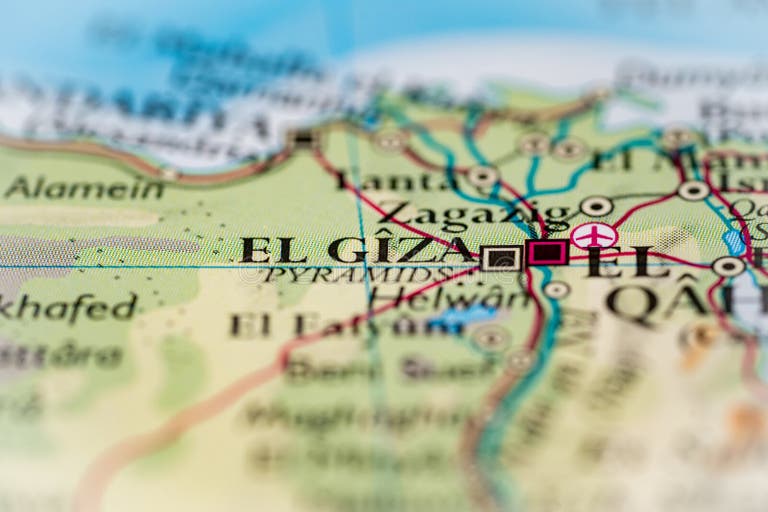 Giza, Egypt Highlighted on a World Map Stock Image - Image of ...