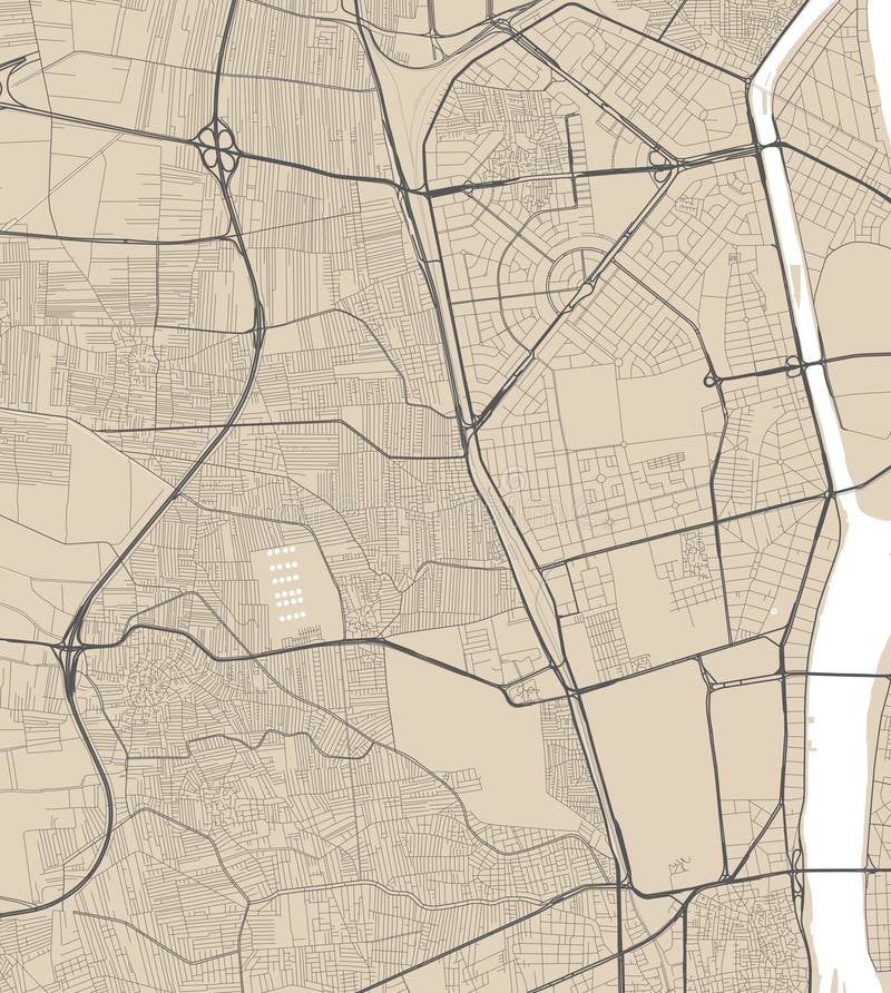 Giza Map, Egypt. City Map, Vector Streetmap Stock Vector - Illustration ...