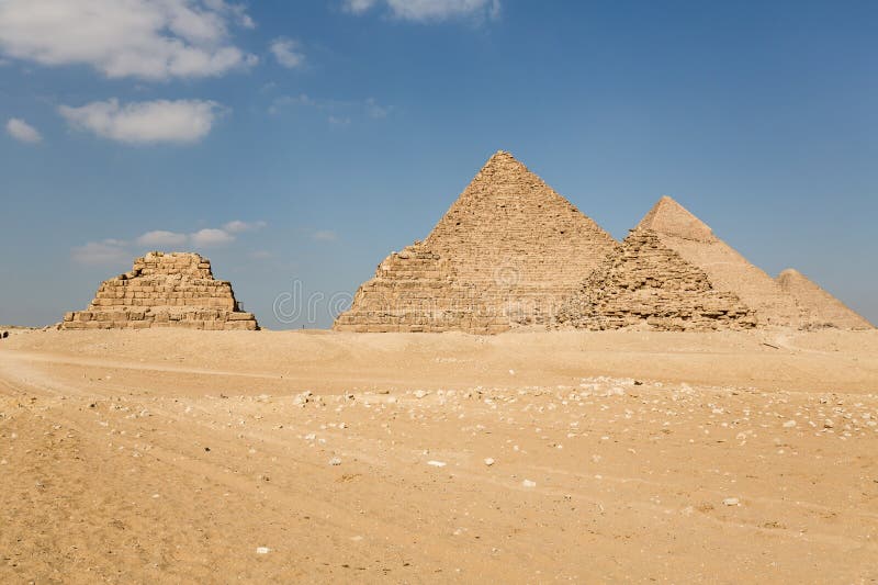 The Giza Pyramid Complex in Egypt Stock Photo - Image of scene, khufu ...
