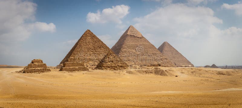 The Giza Pyramid Complex in Egypt High Resolution Panorama Stock Photo ...