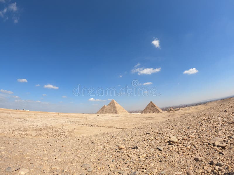 Giza Pyramids Landscape. Historical Egypt Pyramids Stock Image - Image ...