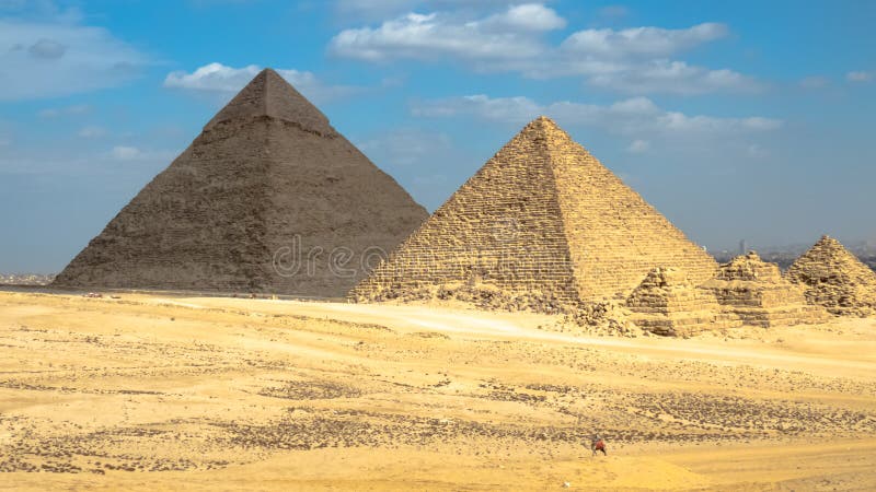 Giza Pyramids Landscape. Historical Egypt Pyramids Stock Image - Image ...