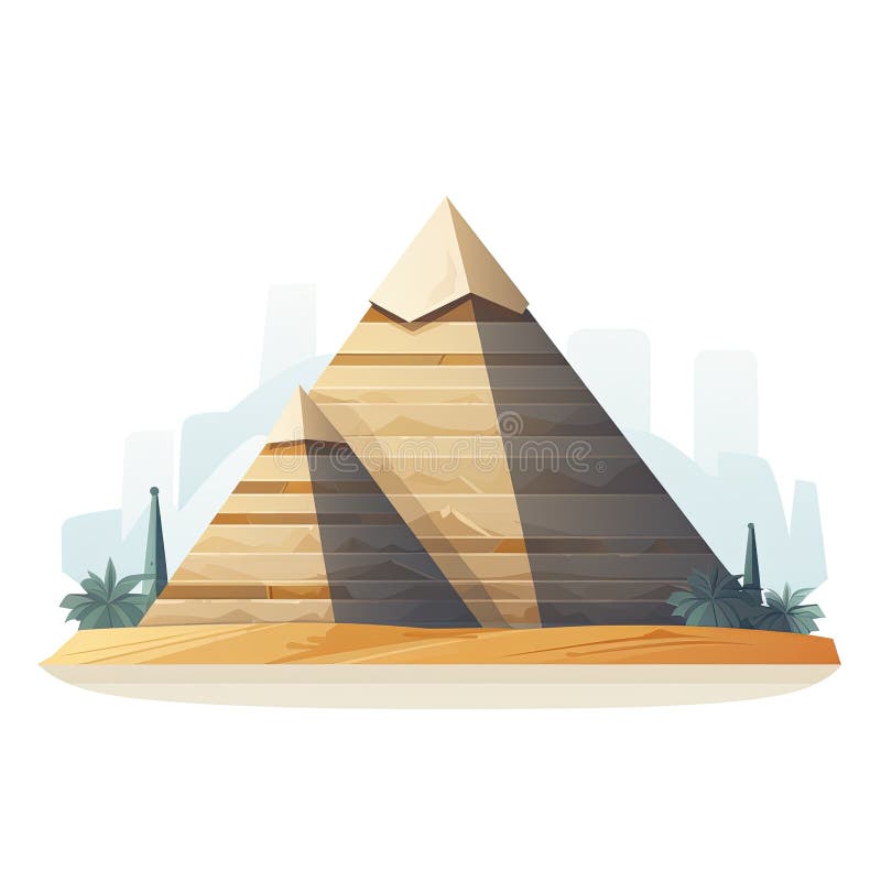 Giza Pyramids Vector Illustration. Stock Photo - Image of architecture ...