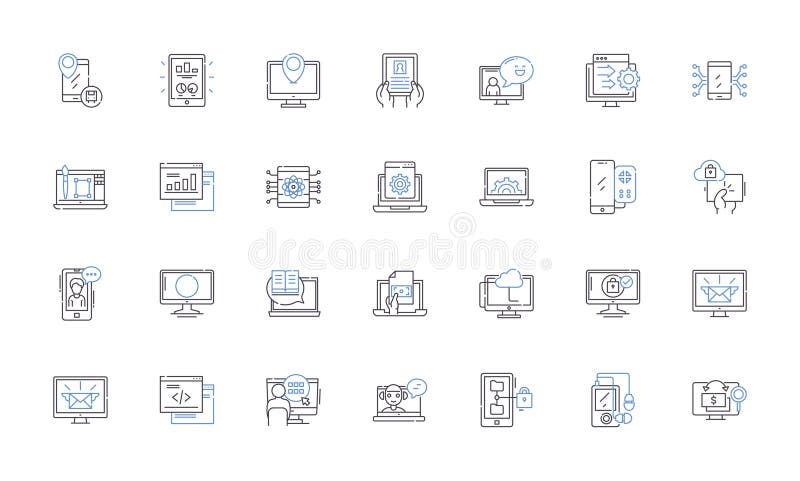 Gizmos Line Icons Collection. Technology, Gadgets, Innovation ...