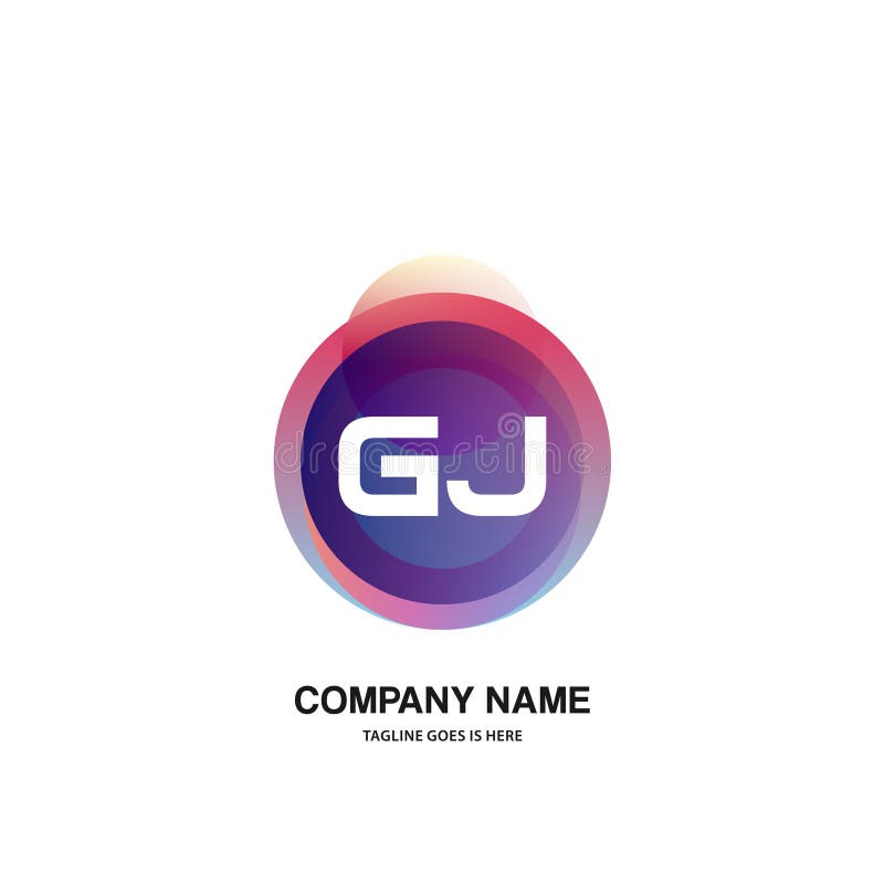 GJ Initial Logo with Colorful Circle Template Vector Stock Vector ...