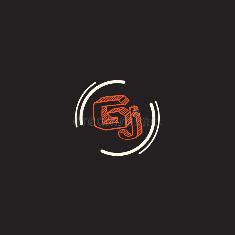 GJ Text Logo Design stock vector. Illustration of poster - 261164121