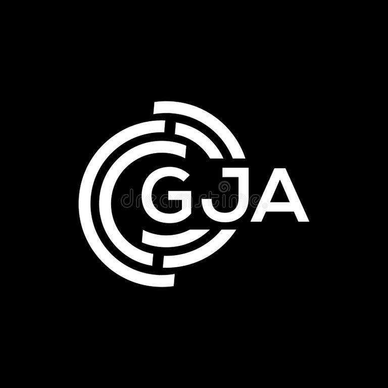 GJA Letter Logo Design on Black Background. GJA Creative Initials ...