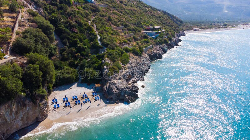 Gjipe Beach, Famous Beach in Albania Stock Photo - Image of green ...