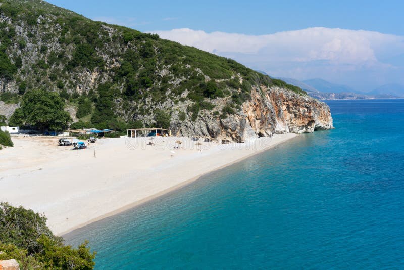 Gjipe-Strand, Albanien stockbild. Bild von draußen, europa - 100120855