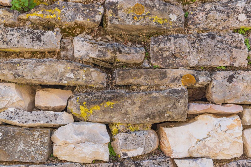 Patterns in an Old Stone Wall Stock Photo - Image of wall, albanian ...