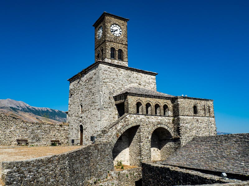 Gjirokaster Castle in Albania Stock Photo - Image of landmark ...
