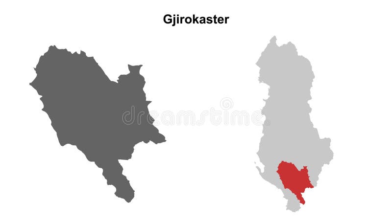 Gjirokaster outline map stock vector. Illustration of contour - 378837074