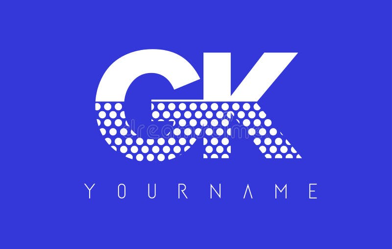 GK G K Dotted Letter Logo Design with Blue Background. Stock Vector ...