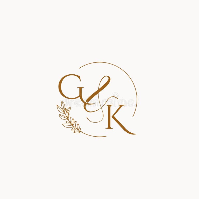 GK Initial Wedding Monogram Logo Stock Vector - Illustration of ...