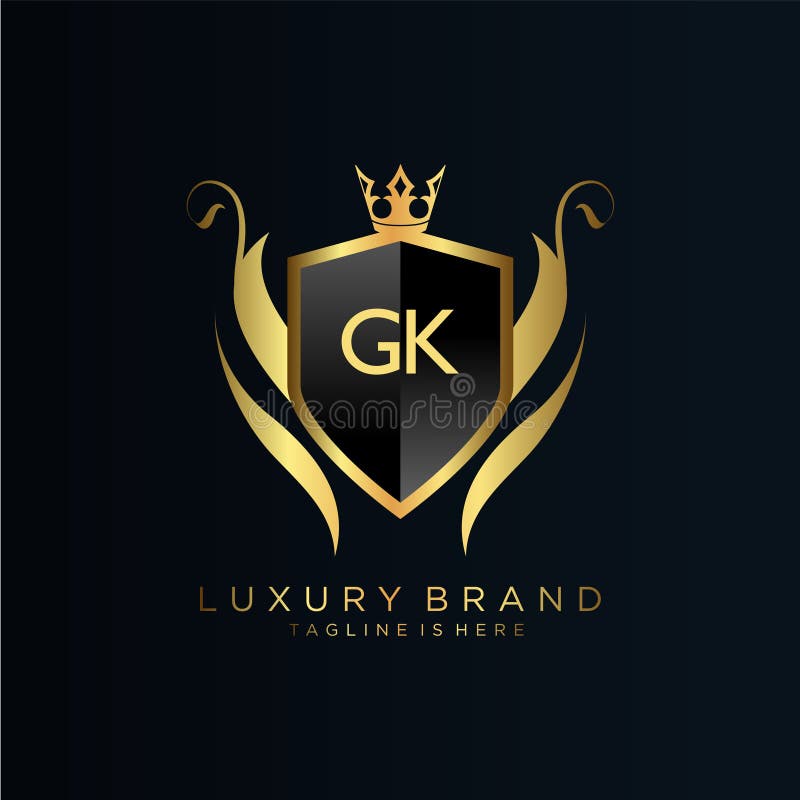 GK Letter Initial with Royal Template.elegant with Crown Logo Vector ...