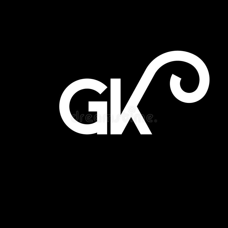 GK Letter Logo Design on Black Background. GK Creative Initials Letter ...