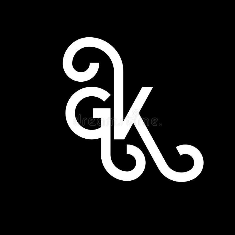 GK Letter Logo Design on Black Background. GK Creative Initials Letter ...
