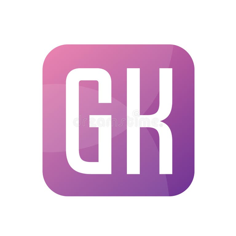 GK Letter Logo Design with Simple Style Stock Illustration ...