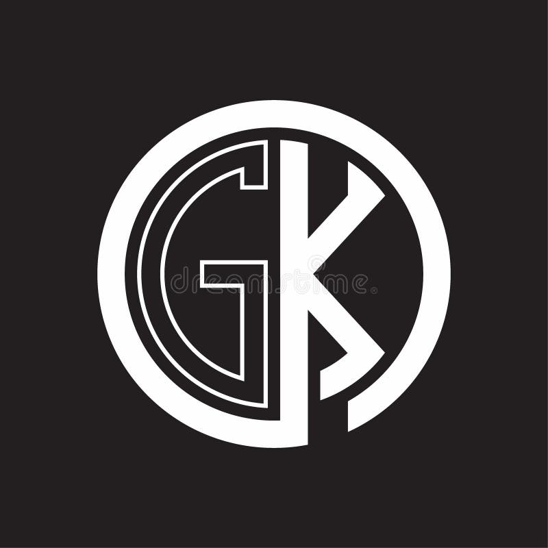 GK Logo with Circle Rounded Negative Space Design Template Stock ...
