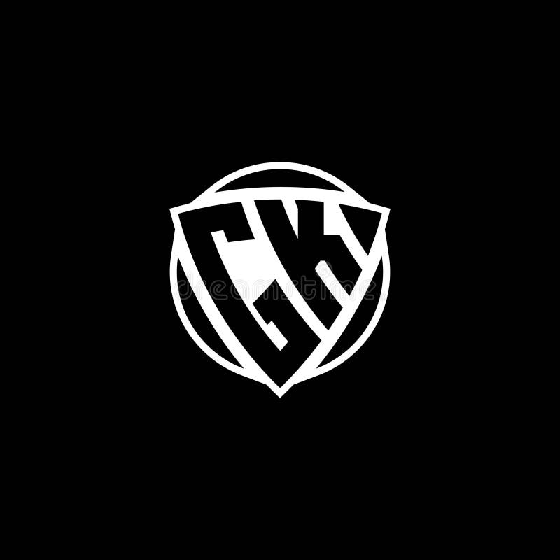 GK Logo Monogram Triangle Shield and Circle Shape Stock Vector ...