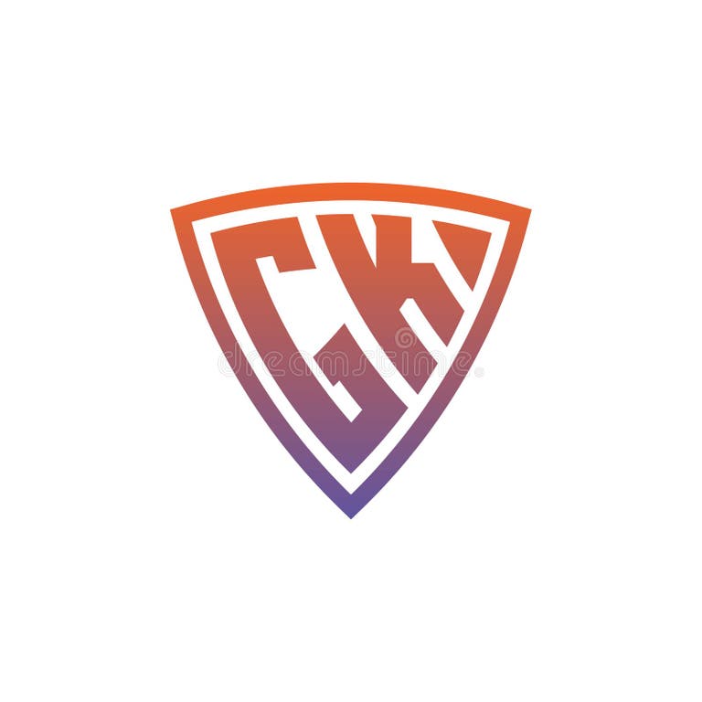 GK Logo Shield Monogram Gradient Style Design Stock Vector ...