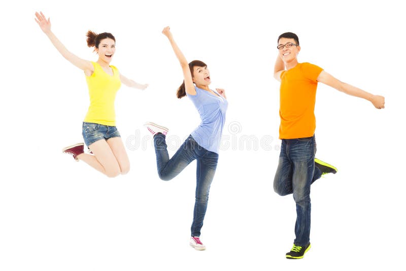 Glückliche Junge Tanzende Und Springende Leute Stockfoto - Bild von ...