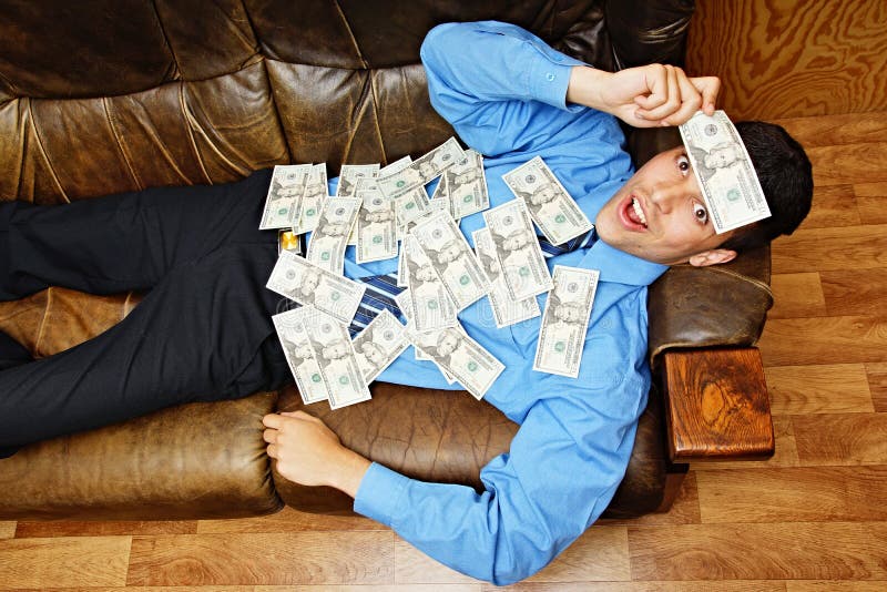 Überraschter Junger Geschäftsmann Mit Geld Stockbild - Bild von ...
