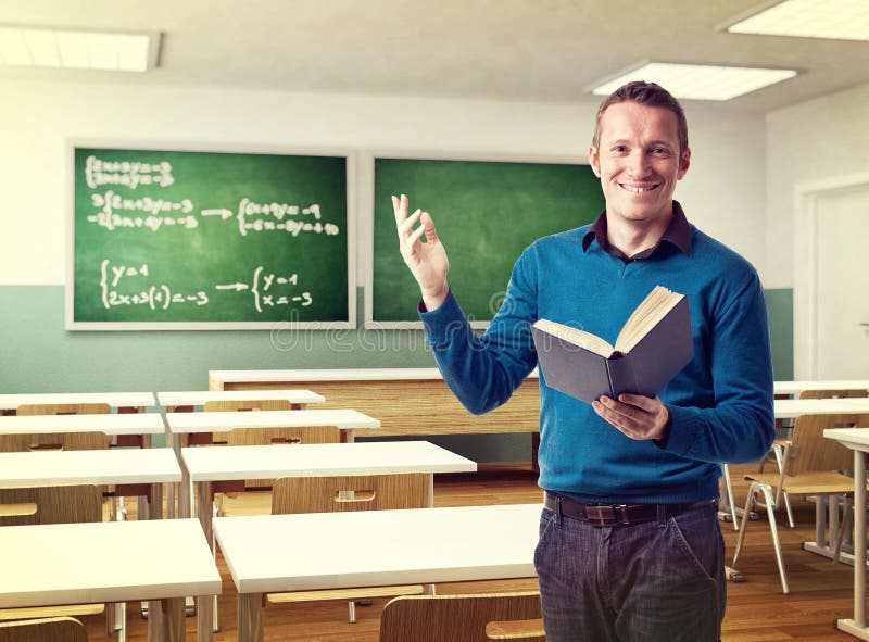 Glücklicher Lehrer stockbild. Bild von arbeiter, stehen - 30815855