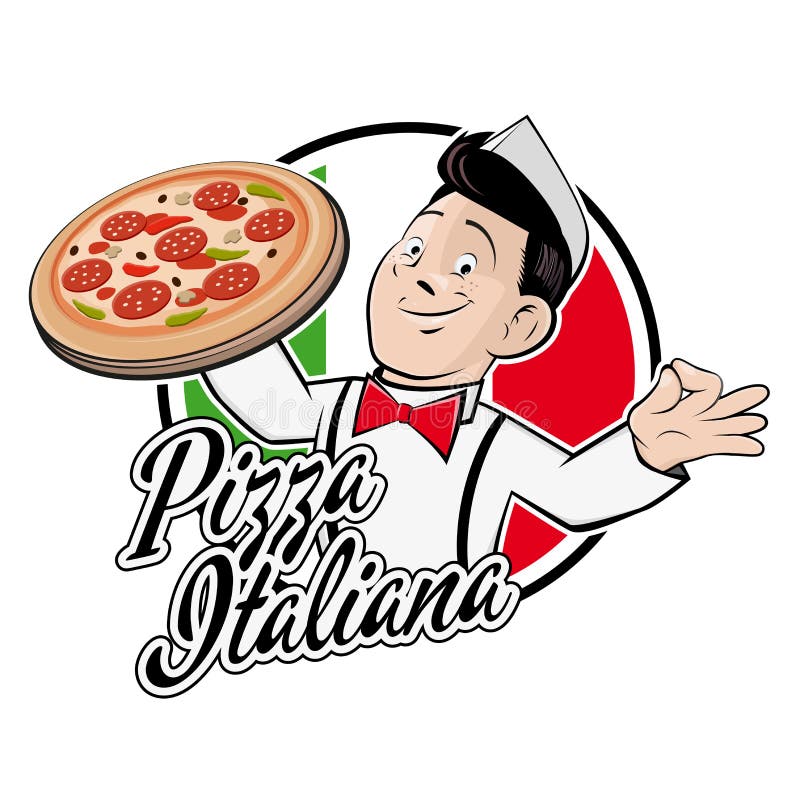 Pizza-Mann vektor abbildung. Illustration von mann, pizza - 13342079