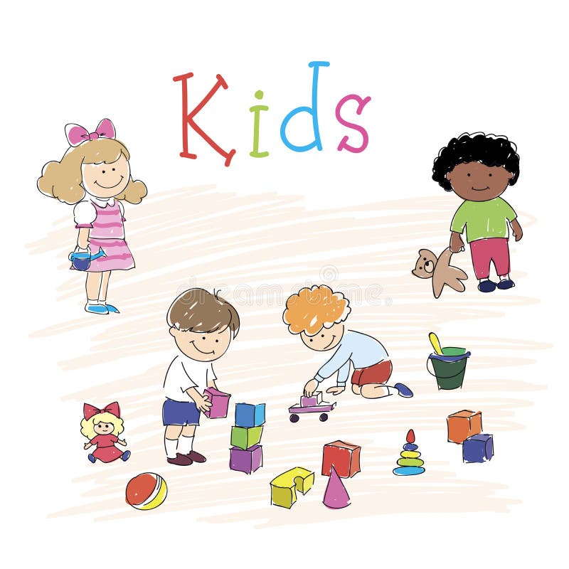 Kindspielen vektor abbildung. Illustration von lustig - 25013301