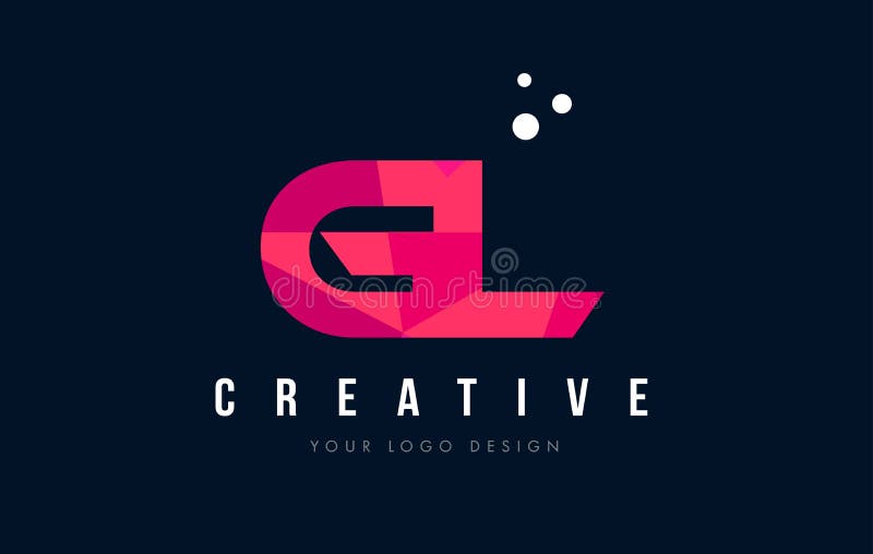 GL G L Letter Logo with Purple Low Poly Pink Triangles Concept Stock ...