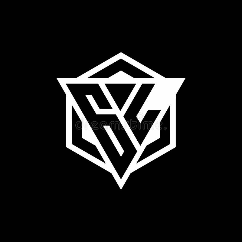 GL Logo Monogram with Triangle and Hexagon Shape Combination Stock ...