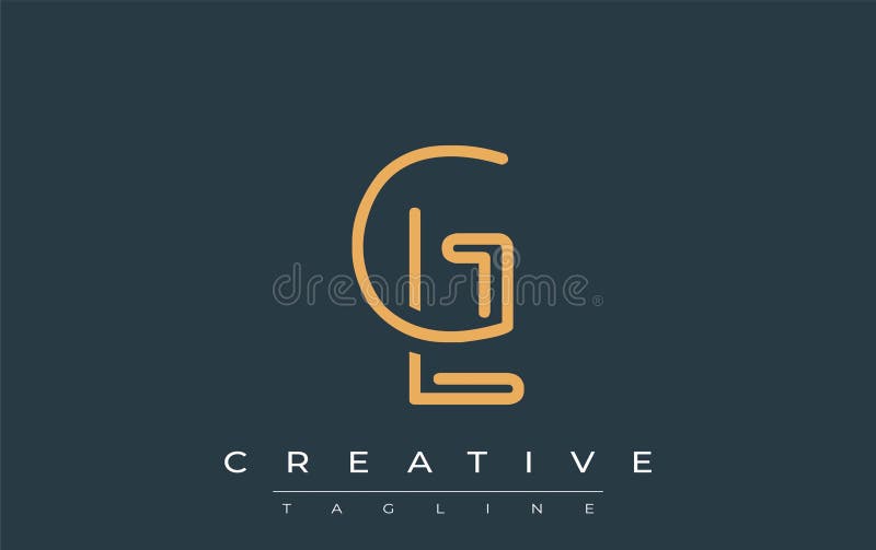GL Minimalistic Line Art Logo Design with Abstract Lettering Stock ...