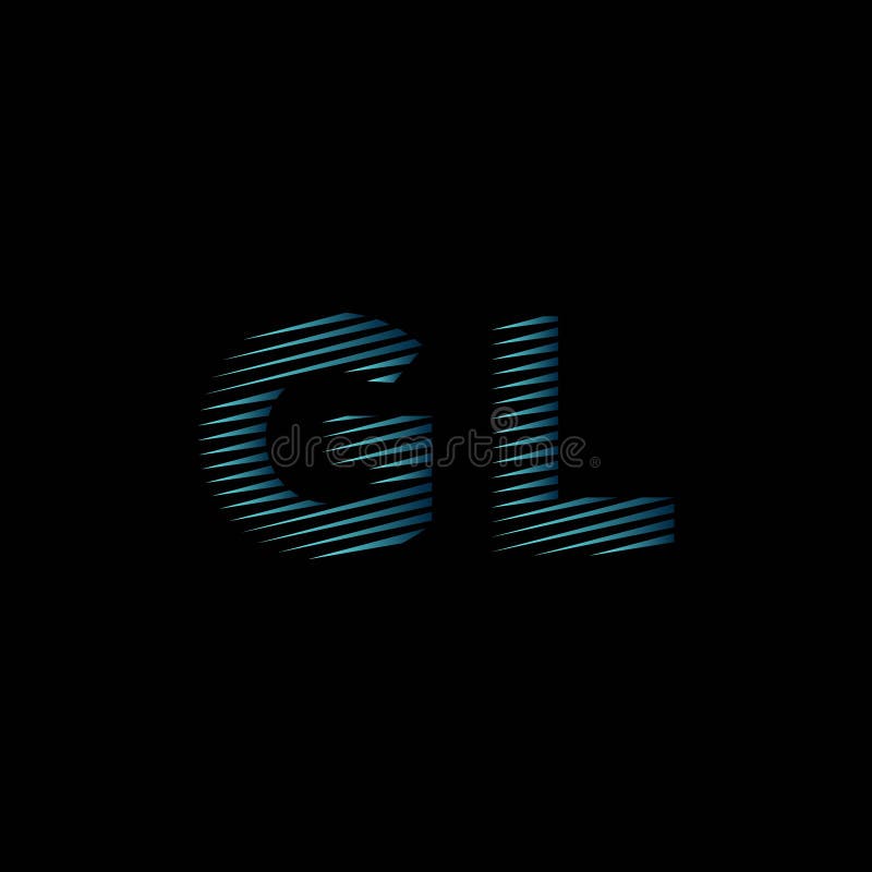 GL Monogram Lines Style Blue Light Vector Stock Vector - Illustration ...