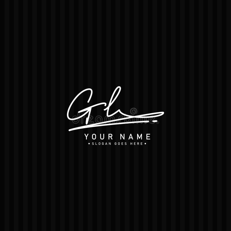 GL Simple Signature Logo - Handwritten Vector Template for G and L Logo ...