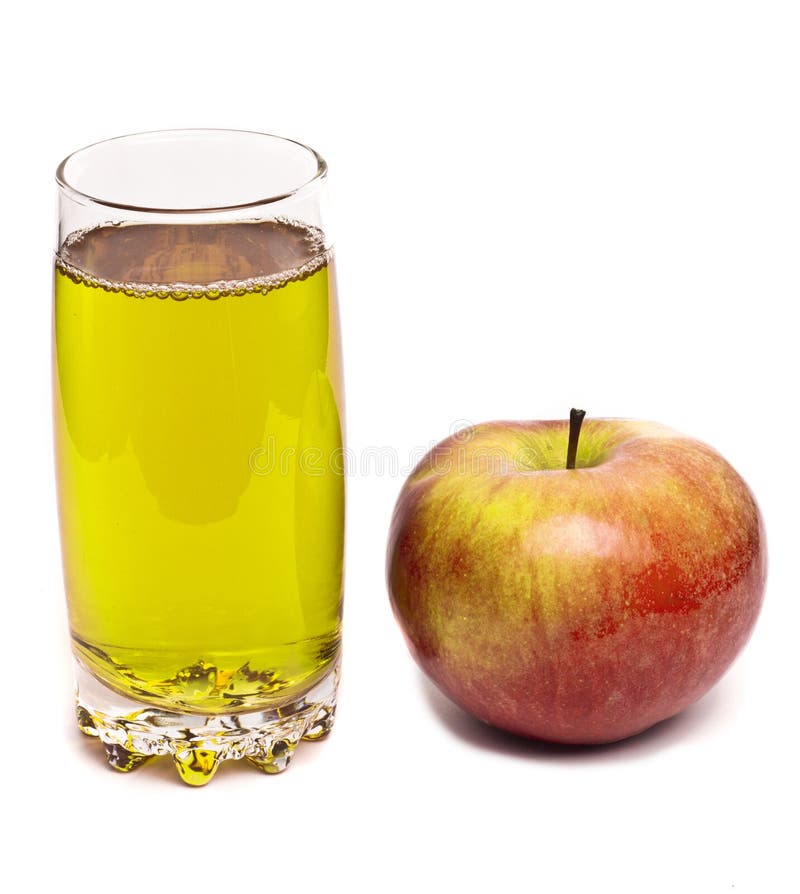 Verre De Jus Et De Pommes De Pomme D'isolement Photo stock - Image du ...